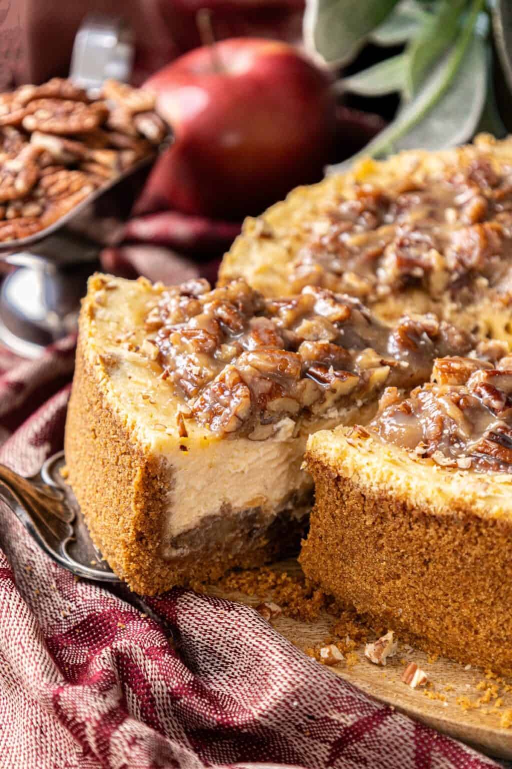 Apple Bottom Bourbon Pecan Cheesecake » Not Entirely Average